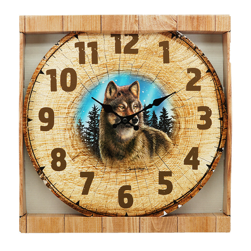 40110 - WOODEN CLOCK - WOLF – McBeth Corporation